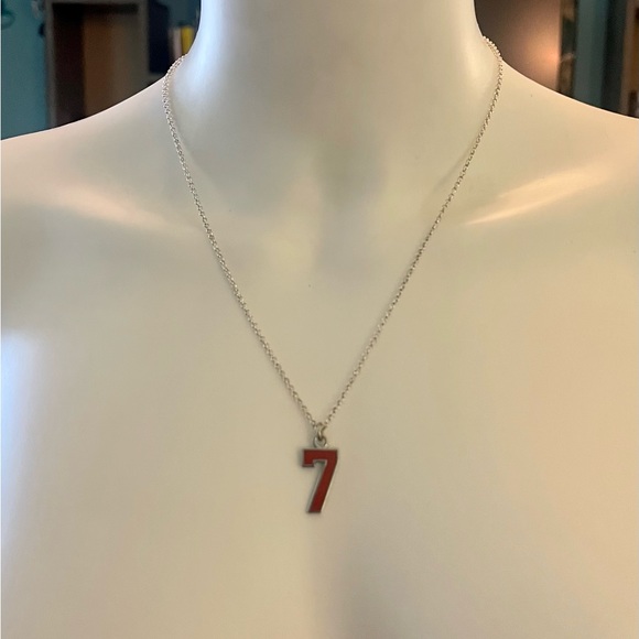 Coach | Jewelry | Coach Maroonish Red Lucky Number 7 Pendant 925 ...